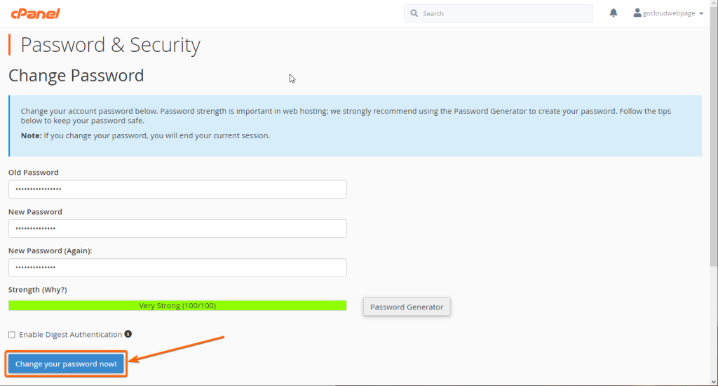 How to Reset cPanel Password via cPanel?
