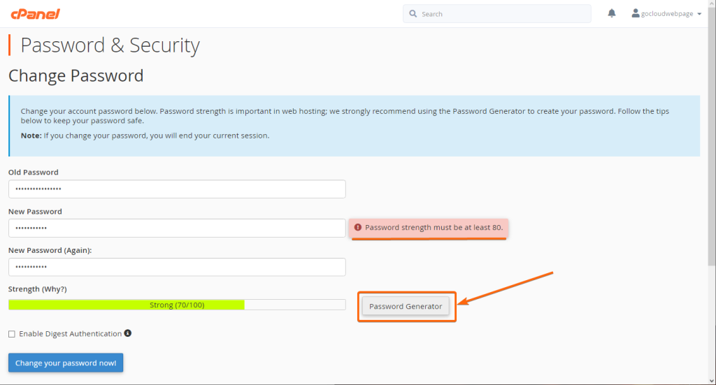 How to Reset cPanel Password via cPanel?