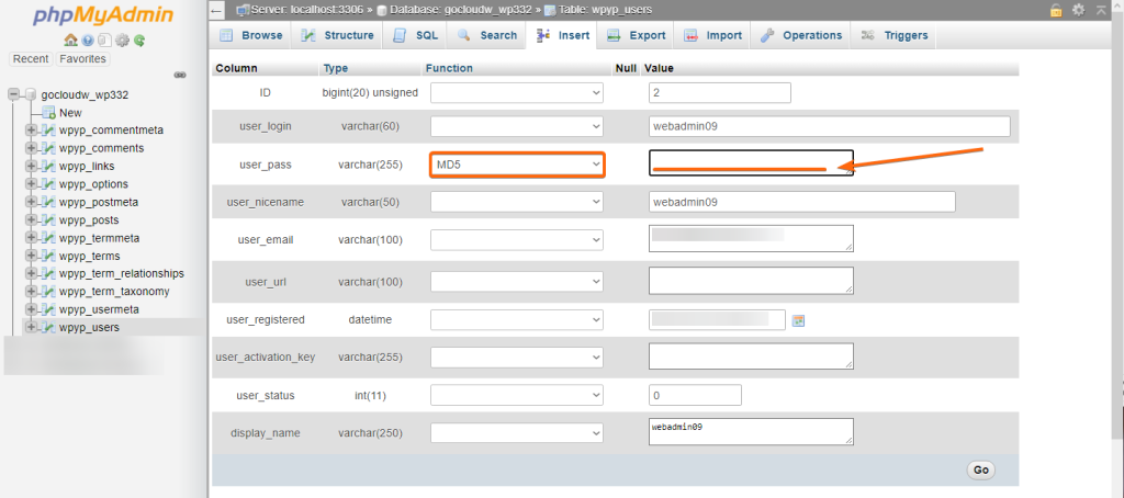 How to Reset WordPress Password via phpMyAdmin?