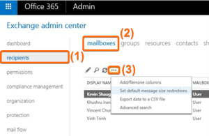 How to Restrict Message Size Limit in Microsoft Office365?
