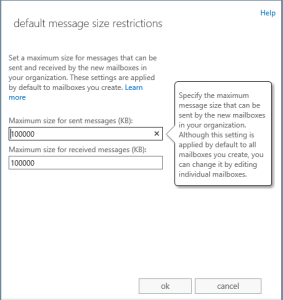 How to Restrict Message Size Limit in Microsoft Office365?