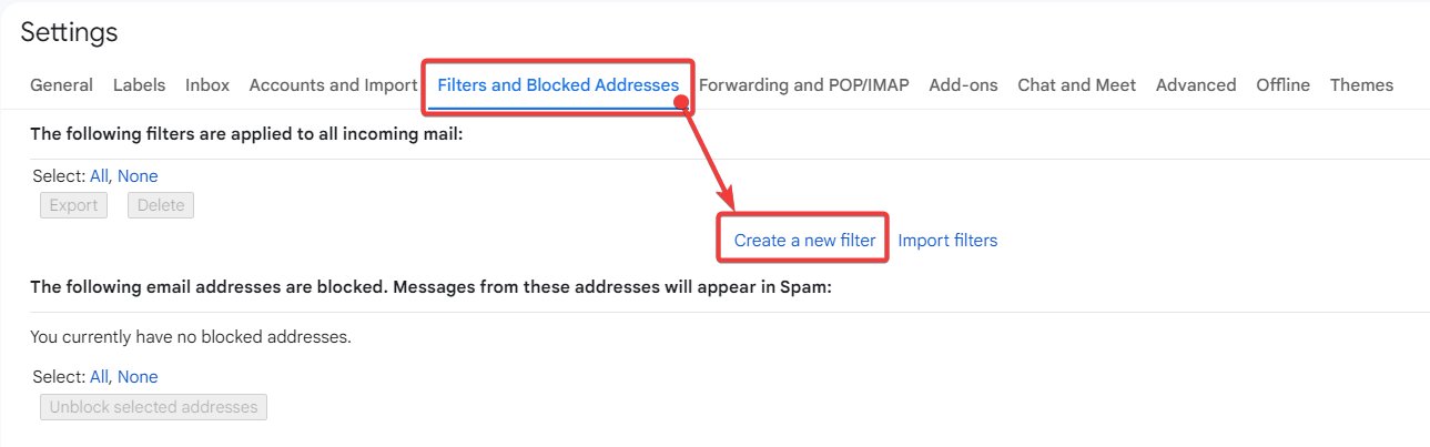 How to whitelist email address in Gmail